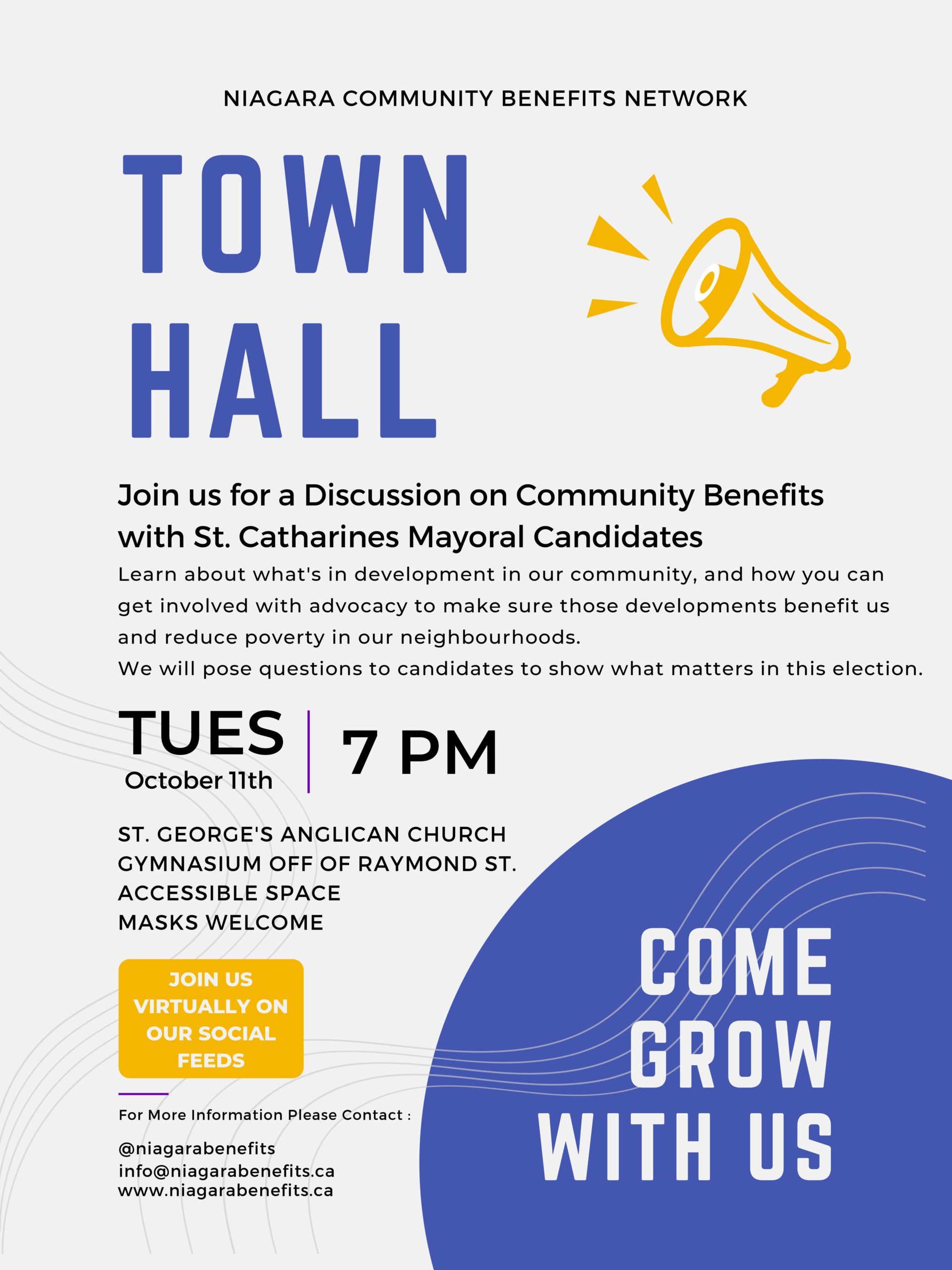 Community Conversation & Townhall – Tuesday, October 11th – Niagara ...